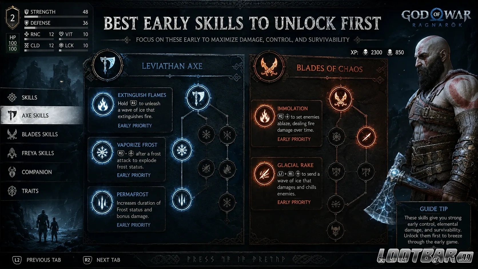 God of War Ragnarök Best Skills to Unlock First